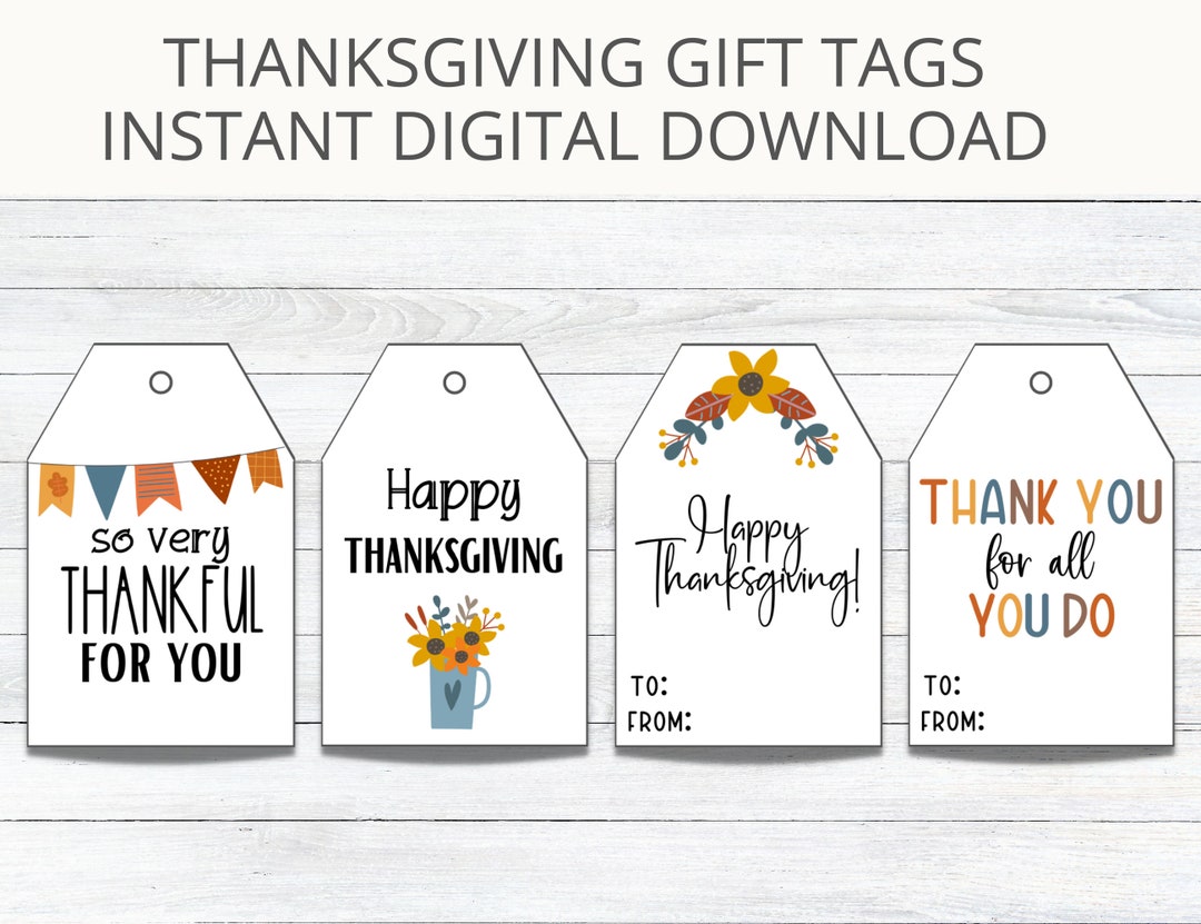 Thanksgiving Gift Tags Printable Thanksgiving Favor Tags - Etsy