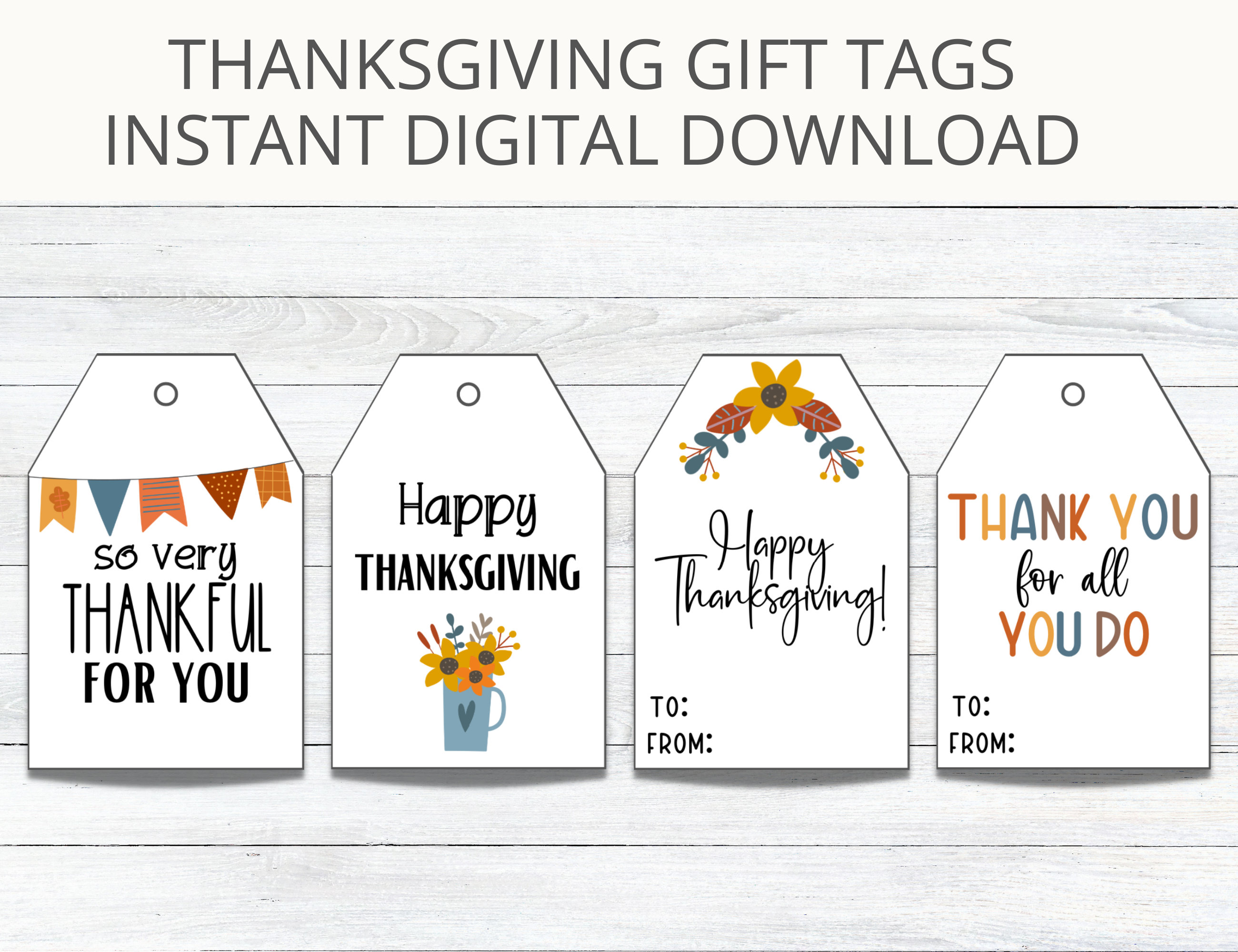 Thanksgiving Gift Tags Printable Thanksgiving Favor Tags - Etsy