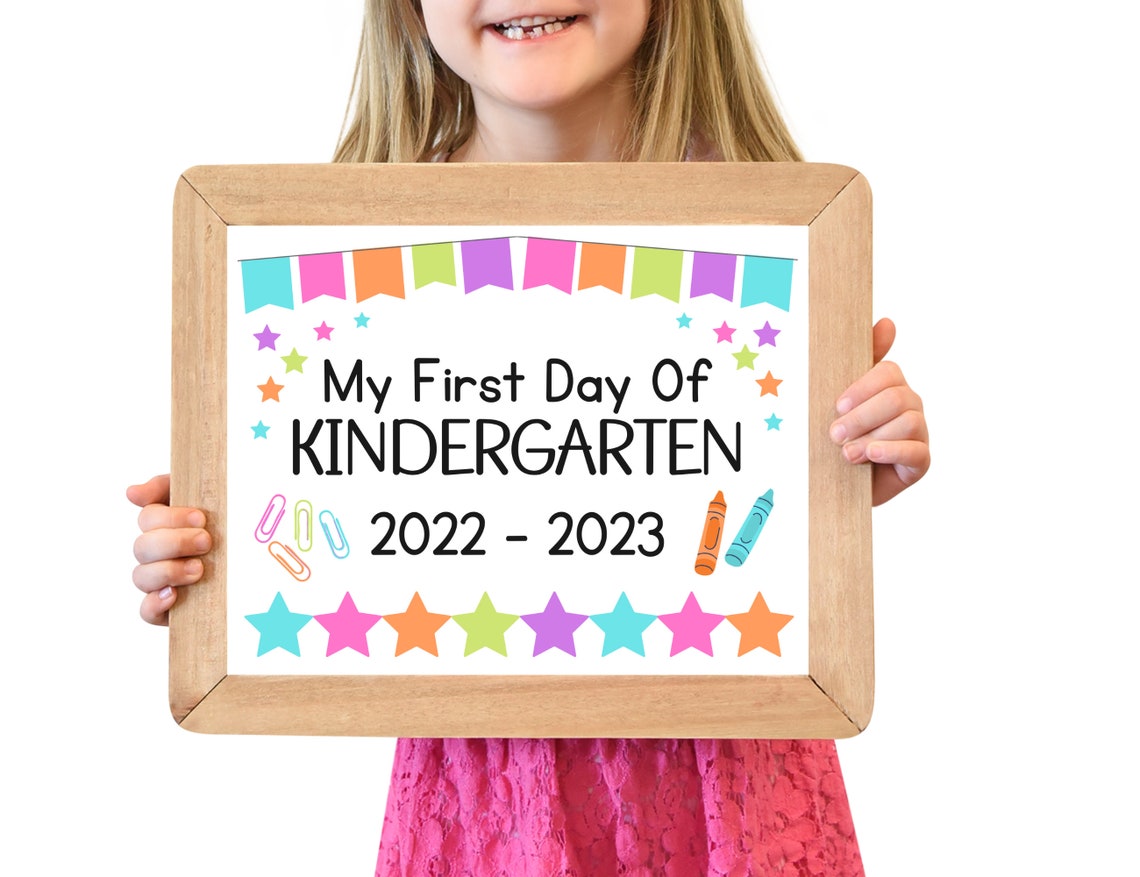 Kindergarten First Day of School Sign Printable PDF Instant - Etsy