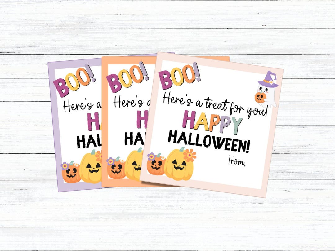 Pastel Halloween Favor Tags | Printable Treat Bag Labels | Instant ...