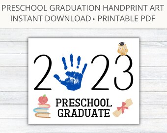 Kindergarten Graduation Handprint Art Template, Kids DIY Crafts, Kinder ...