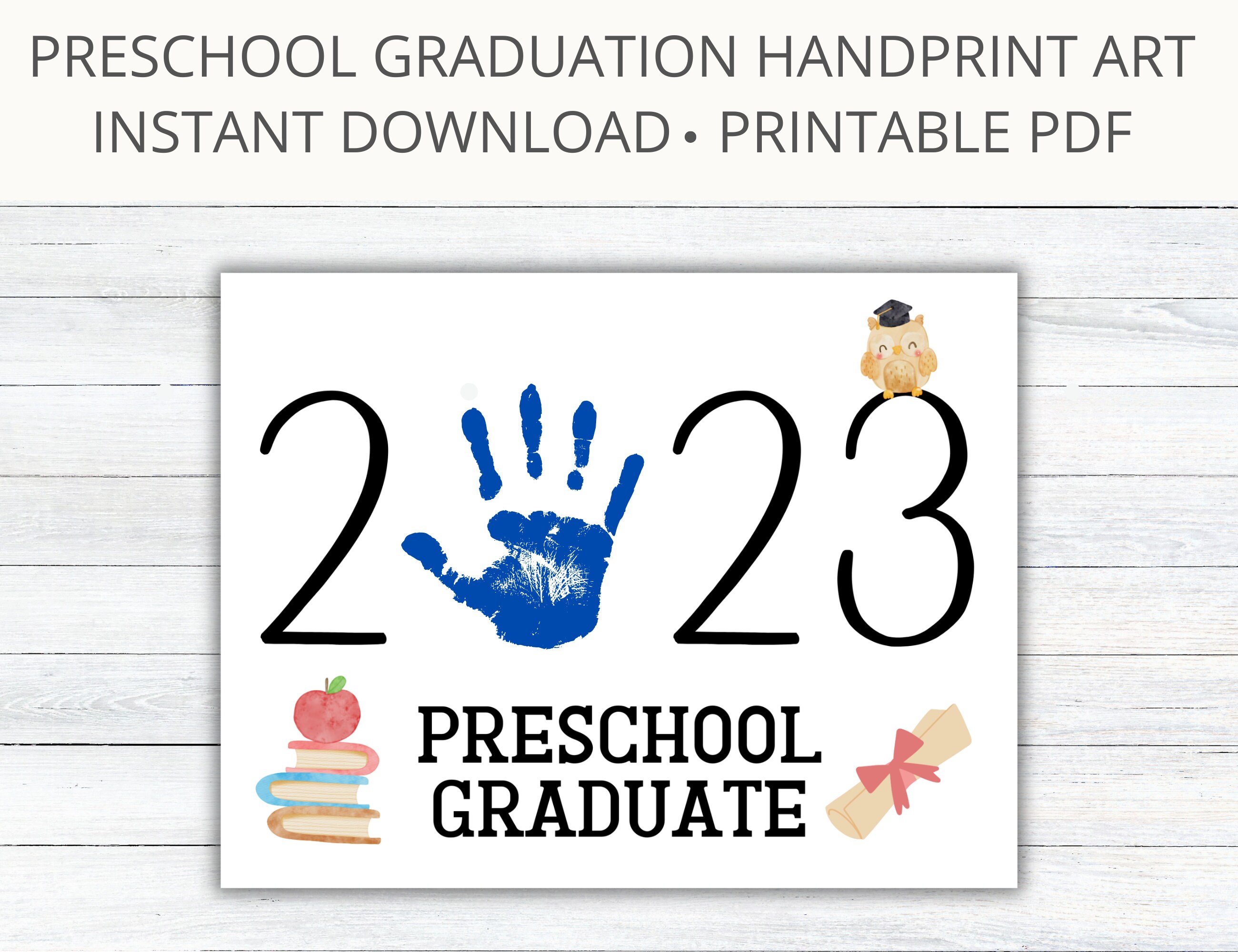 Preschool Graduation Handprint Art Template, Kids DIY Crafts, Keepsake ...