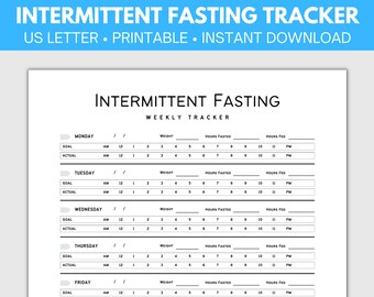 Fasting Tracker Printable - Etsy
