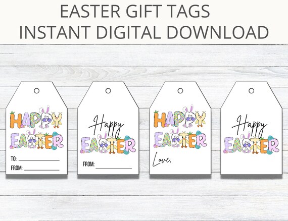 Easter Gift Tags Basket Tags for Easter Printable PDF | Etsy