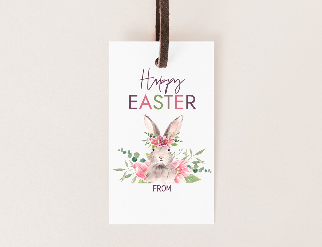Printable Easter Gift Tag, Instant Download PDF, Happy Easter Basket ...