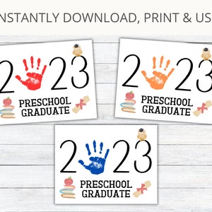Preschool Graduation Handprint Art Template, Kids DIY Crafts, Keepsake ...
