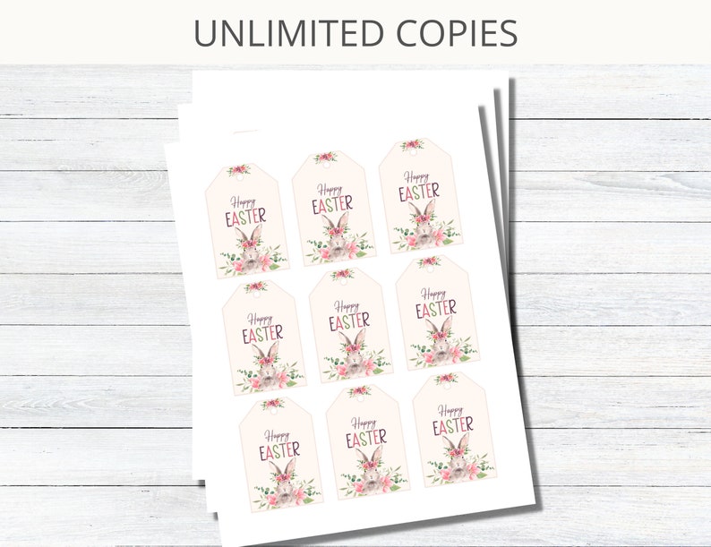 Easter Gift Tag Template Printable Easter Basket Favor Tags - Etsy