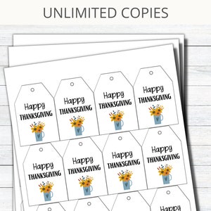 Thanksgiving Gift Tags Printable, Thanksgiving Favor Tags, Printable ...