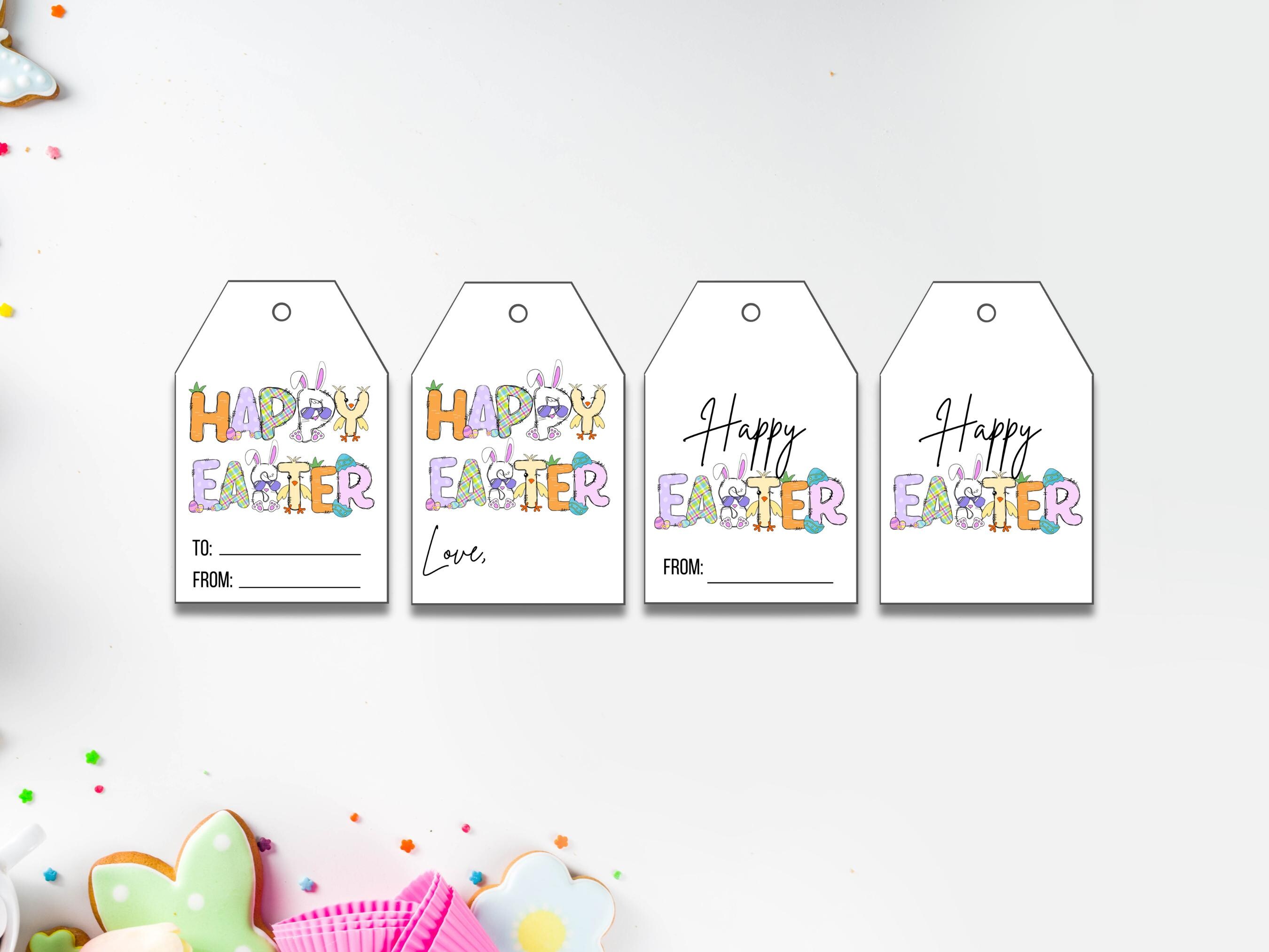 Easter Gift Tags, Basket Tags for Easter, Printable PDF, Instant ...