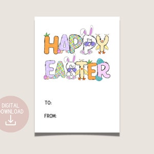 Printable Easter Alphabet Mini Cards, Cute Happy Easter Design, Easter ...