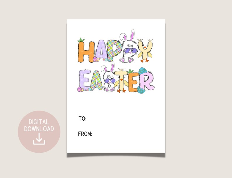 Printable Easter Alphabet Mini Cards, Cute Happy Easter Design, Easter ...