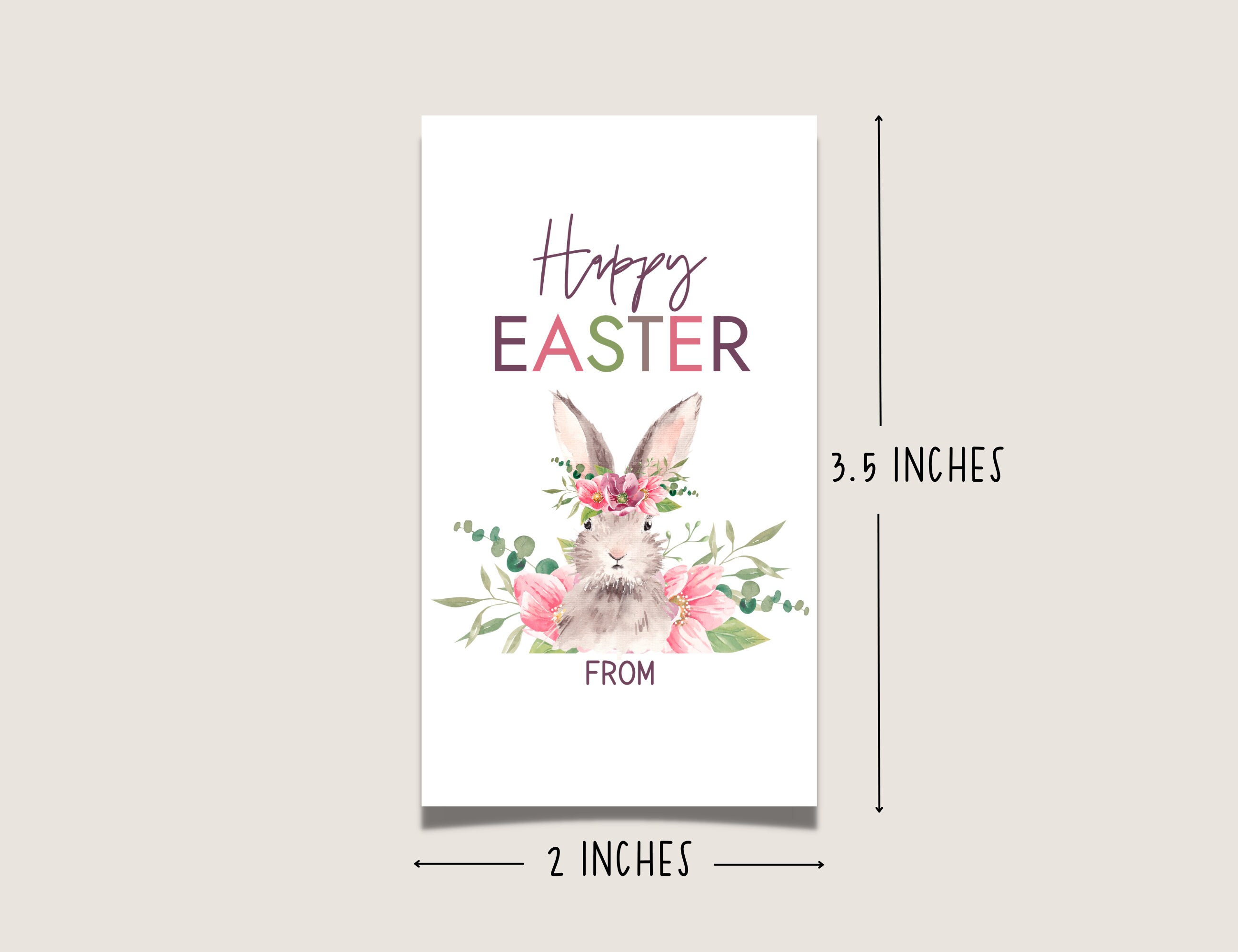 Printable Easter Gift Tag, Instant Download PDF, Happy Easter Basket ...