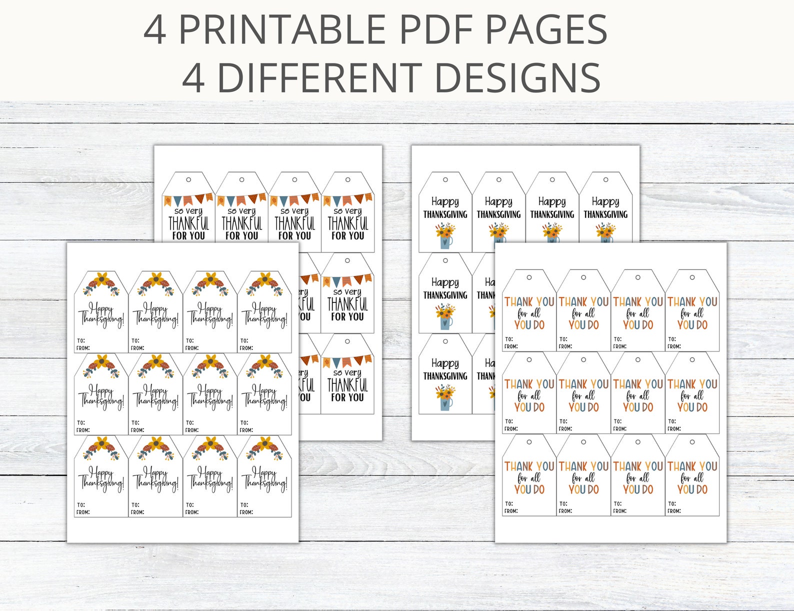 Thanksgiving Gift Tags Printable, Thanksgiving Favor Tags, Printable ...