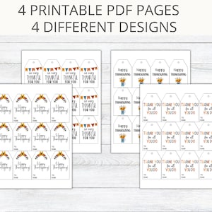 Thanksgiving Gift Tags Printable, Thanksgiving Favor Tags, Printable ...