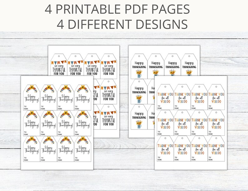 Thanksgiving Gift Tags Printable, Thanksgiving Favor Tags, Printable ...