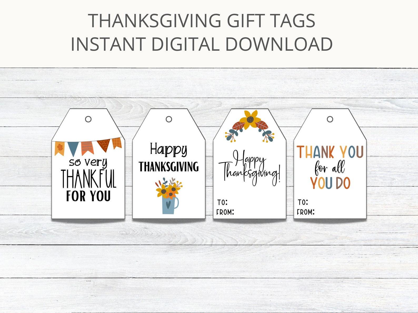 Thanksgiving Gift Tags Printable, Thanksgiving Favor Tags, Printable ...