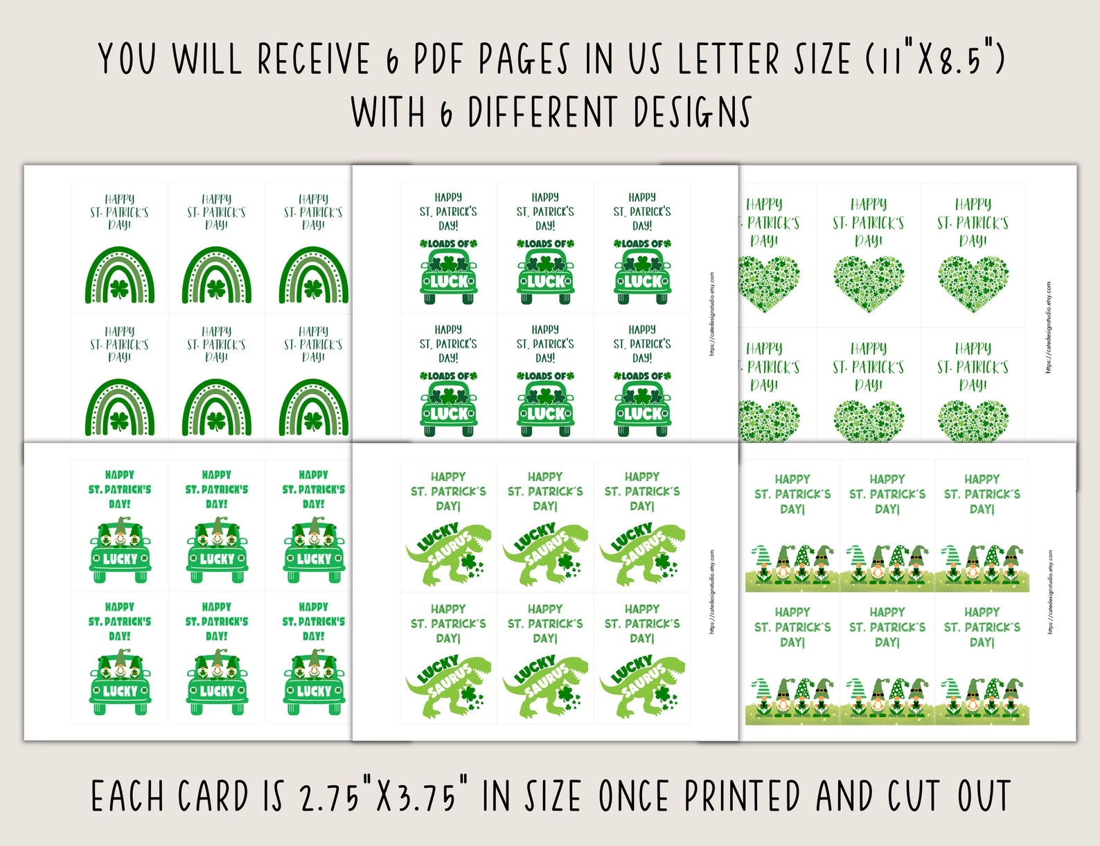 Printable St. Patrick's Day Cards, Good Luck Cards, School Class Party ...