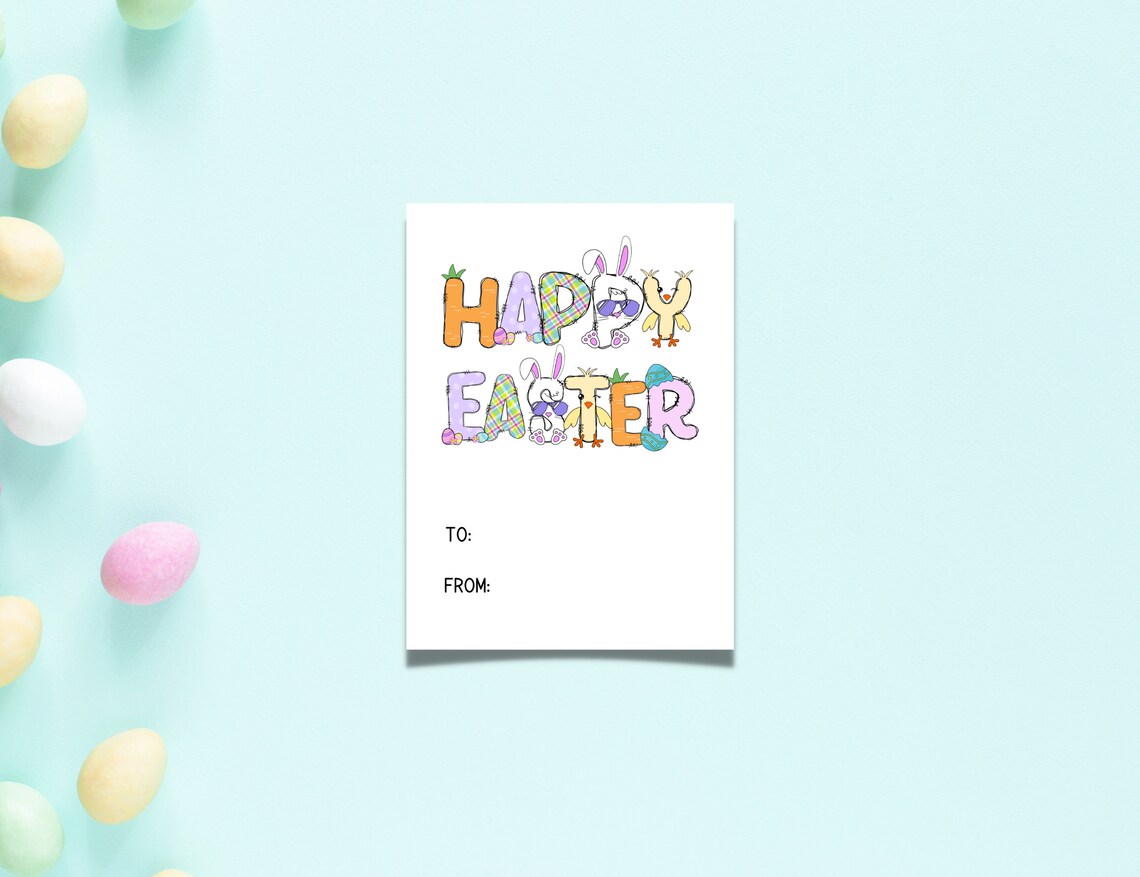 Printable Easter Alphabet Mini Cards, Cute Happy Easter Design, Easter ...