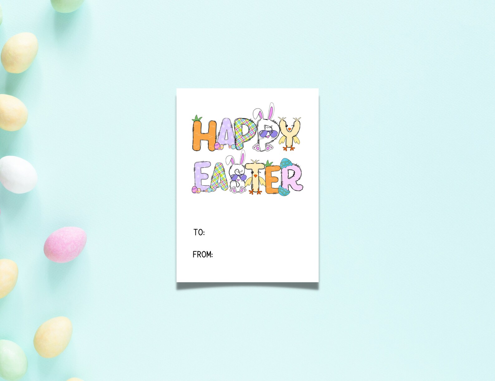 Printable Easter Alphabet Mini Cards, Cute Happy Easter Design, Easter ...