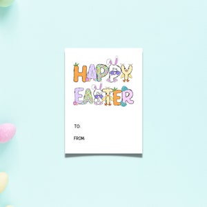 Printable Easter Alphabet Mini Cards, Cute Happy Easter Design, Easter ...