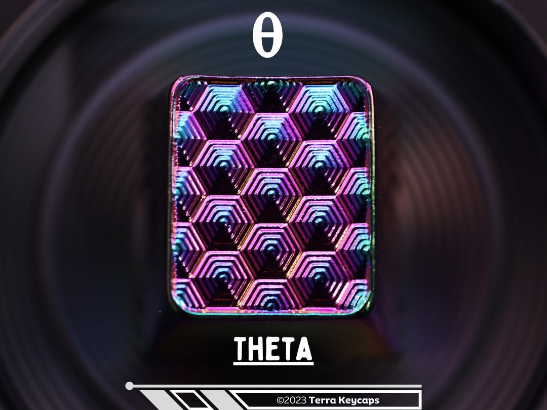 Geometry Theta Metal Artisan Keycap - Iridescent Anodized Plating ...