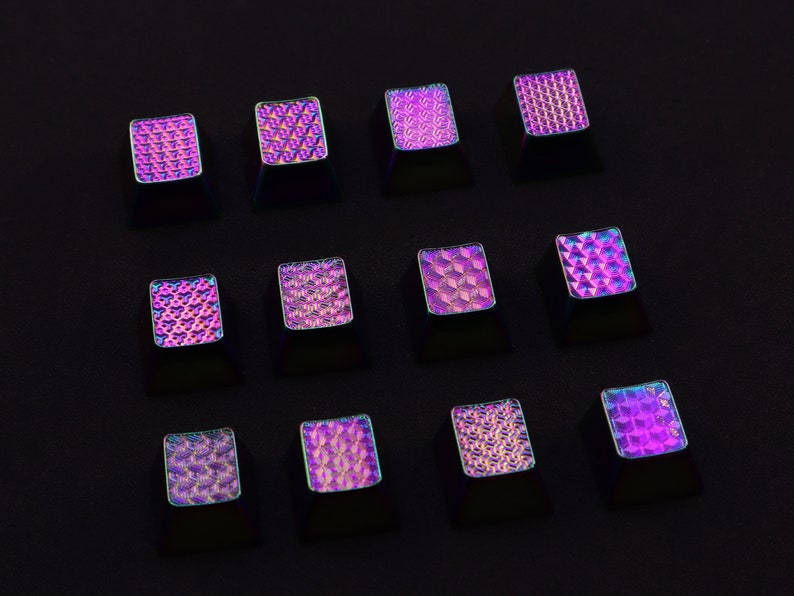 Geometry Iota Metal Artisan Keycap - Iridescent Anodized Plating ...