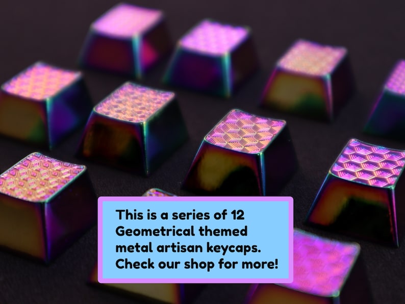 Geometry Mu Metal Artisan Keycap Iridescent Anodized Plating - Etsy