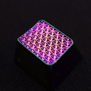 Geometry Delta Metal Artisan Keycap - Iridescent Anodized Rainbow ...