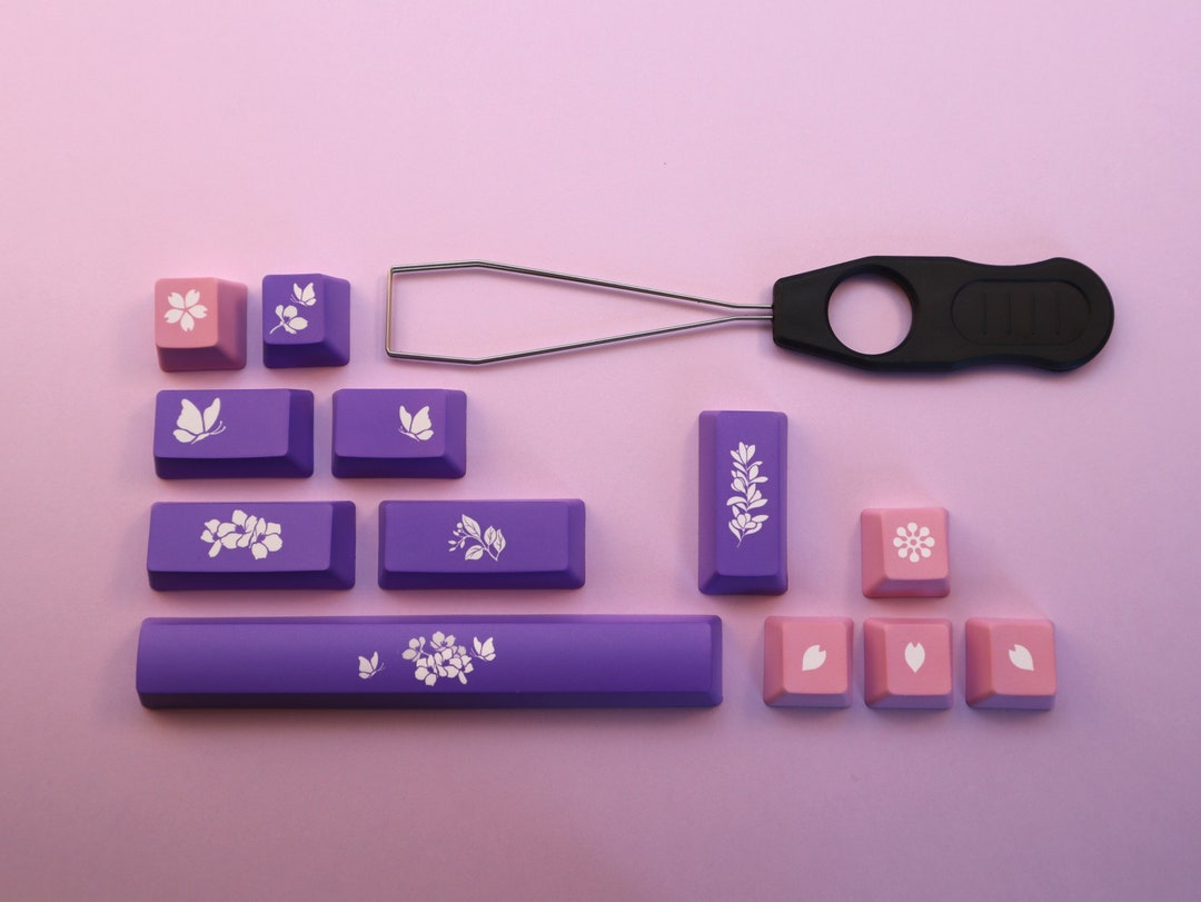 12 Keycaps Set - Blooming Flowers - PBT Keycaps for Mechanical ...