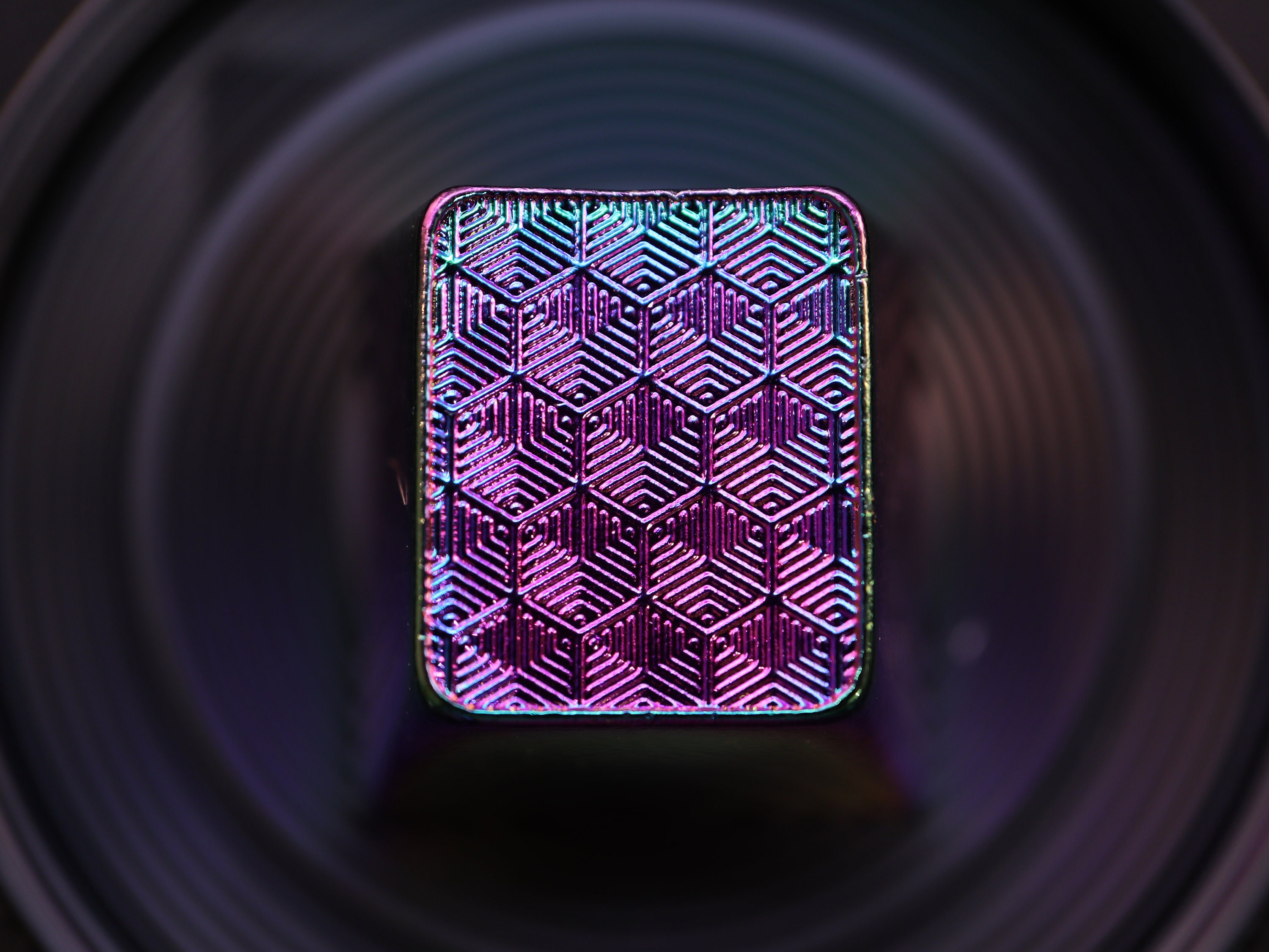 Geometry Mu Metal Artisan Keycap - Iridescent Anodized Plating ...