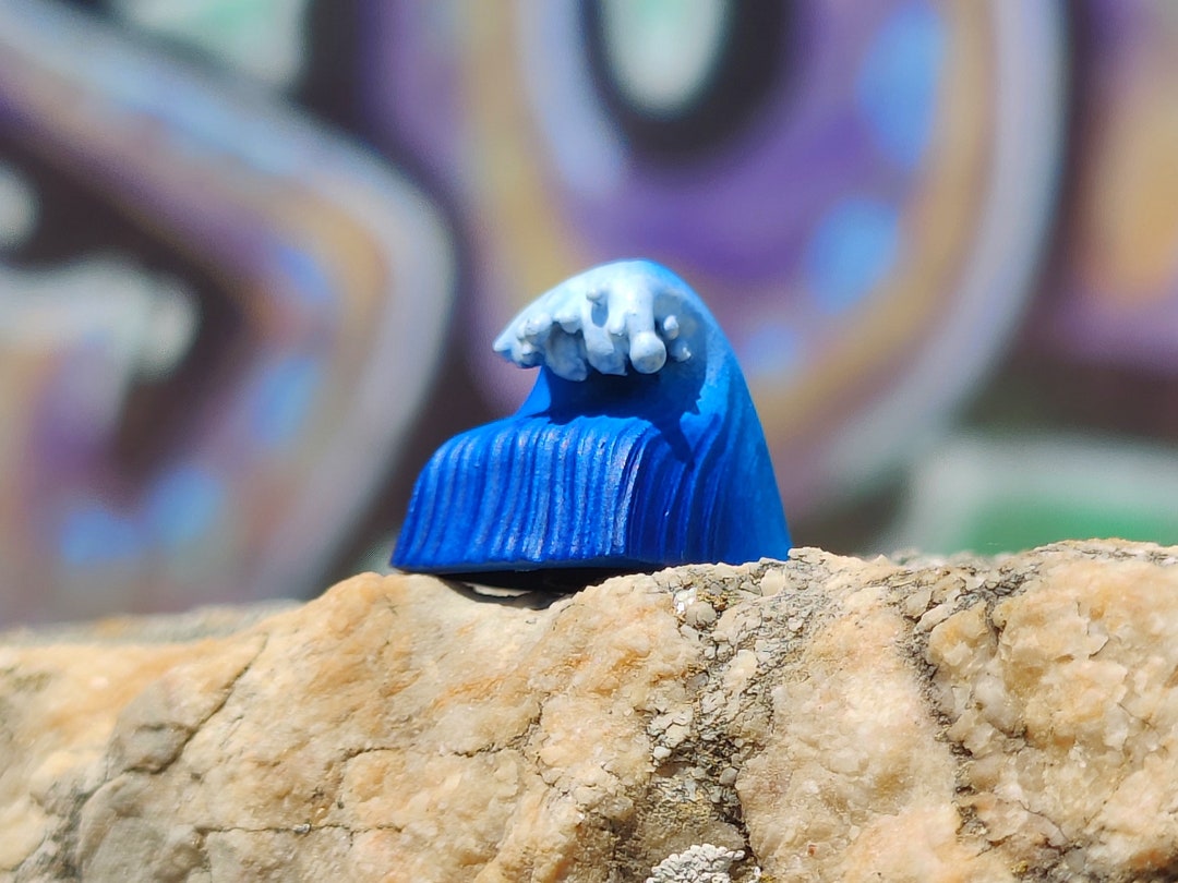 Ocean Wave Artisan Keycap for Mechanical Keyboard Hand Painted Resin ...