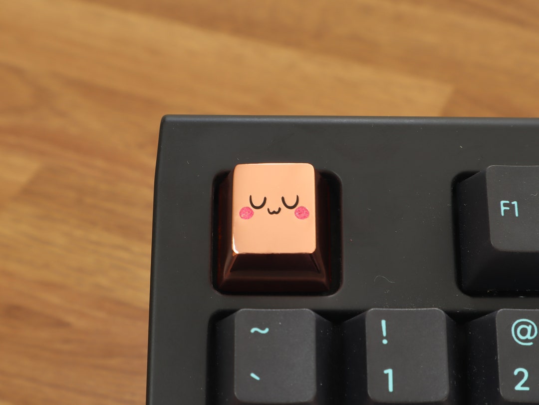 Cute Uwu Rose Gold Metal Artisan Keycap - Custom Mechanical Keyboard ...