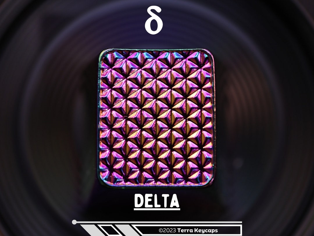 Geometry Delta Metal Artisan Keycap - Iridescent Anodized Rainbow ...