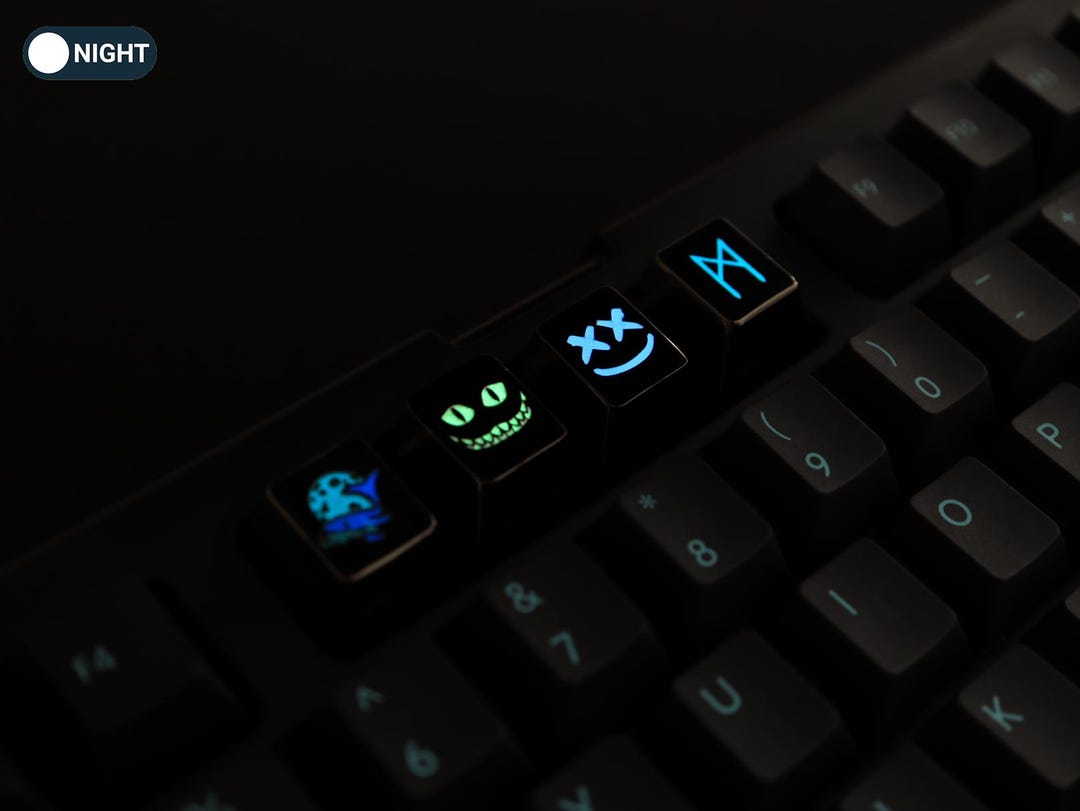 Glow in the Dark Metal Artisan Keycaps - Photoluminescent Mechanical ...