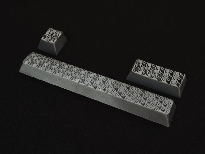Seigaiha Artisan Metal Keycap: Antique Nickel Esc, Enter & Spacebar - Etsy
