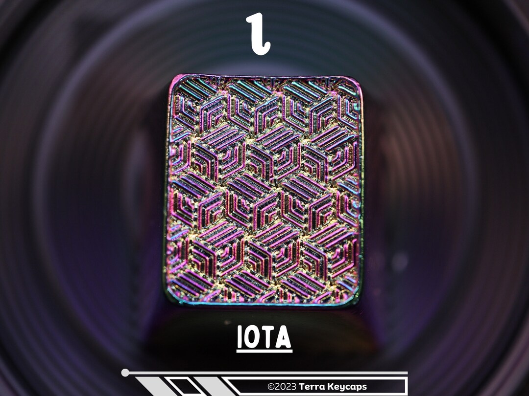 Geometry Iota Metal Artisan Keycap - Iridescent Anodized Plating ...