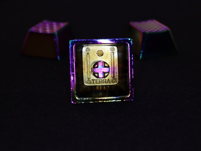 Geometry Kappa Metal Artisan Keycap - Iridescent Anodized Plating ...