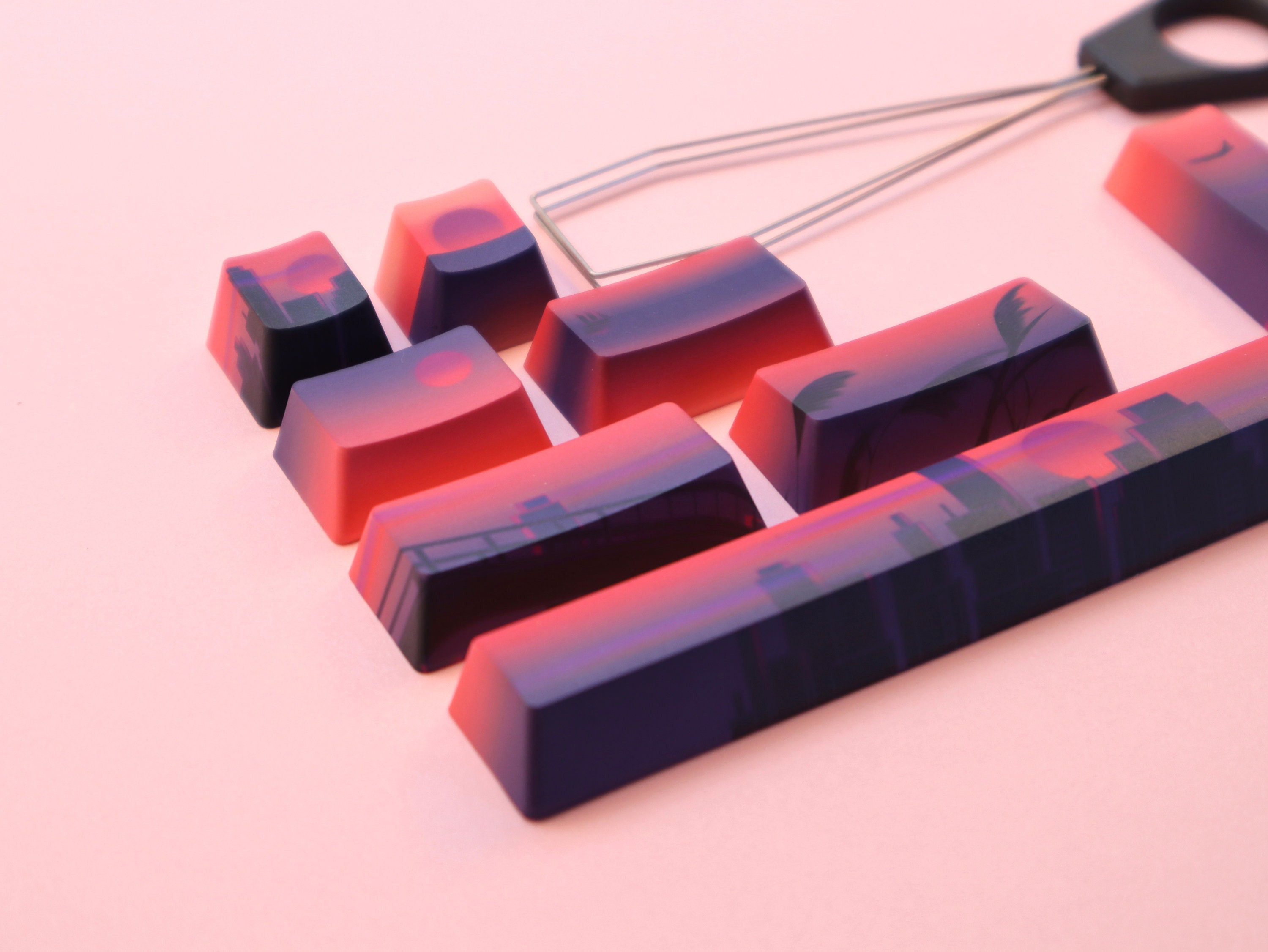 12 Keycaps Set Sunset City PBT Keycaps for Mechanical - Etsy Australia