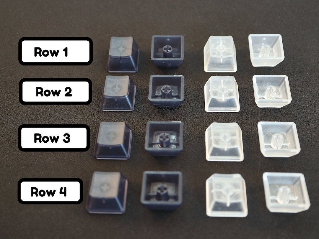 Transparent Clear Keycaps rows 1,2,3,4 OEM Profile ABS Key Cap for ...