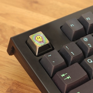 Rainbow Smiley Metal Artisan Keycap - Trippy Keycap - Drip Smile ...