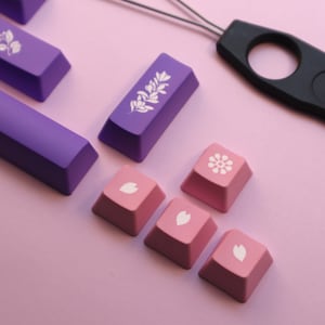 12 Keycaps Set Blooming Flowers PBT Keycaps for Mechanical Keyboards ...