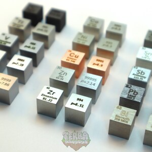 Metal Element Cubes 10mm Size 99.95% Purity Periodic Table Collection ...