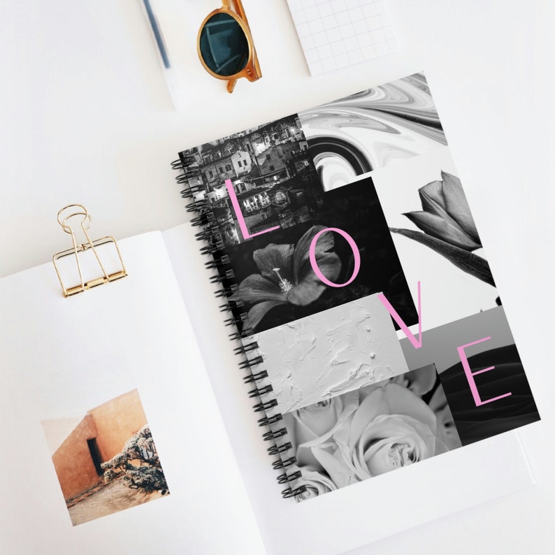Black and White Notebook, Black and White Cover Journal With Love Cover ...
