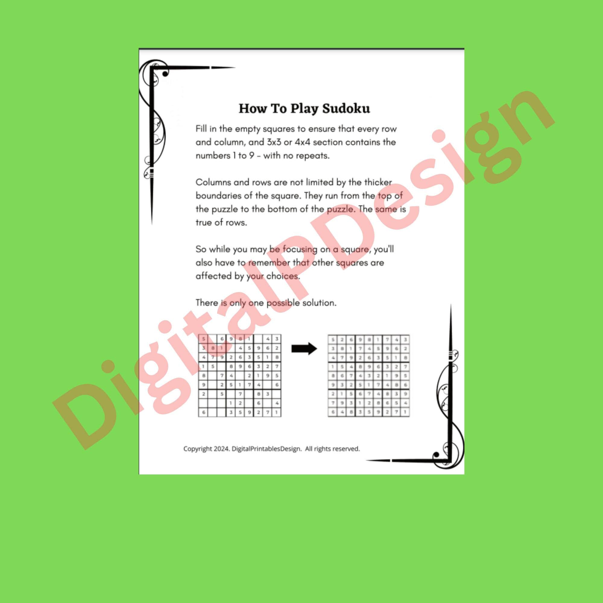 Easy Level Sudoku 16x16 Grid Printables Sudoku Puzzle Lovers 100 ...