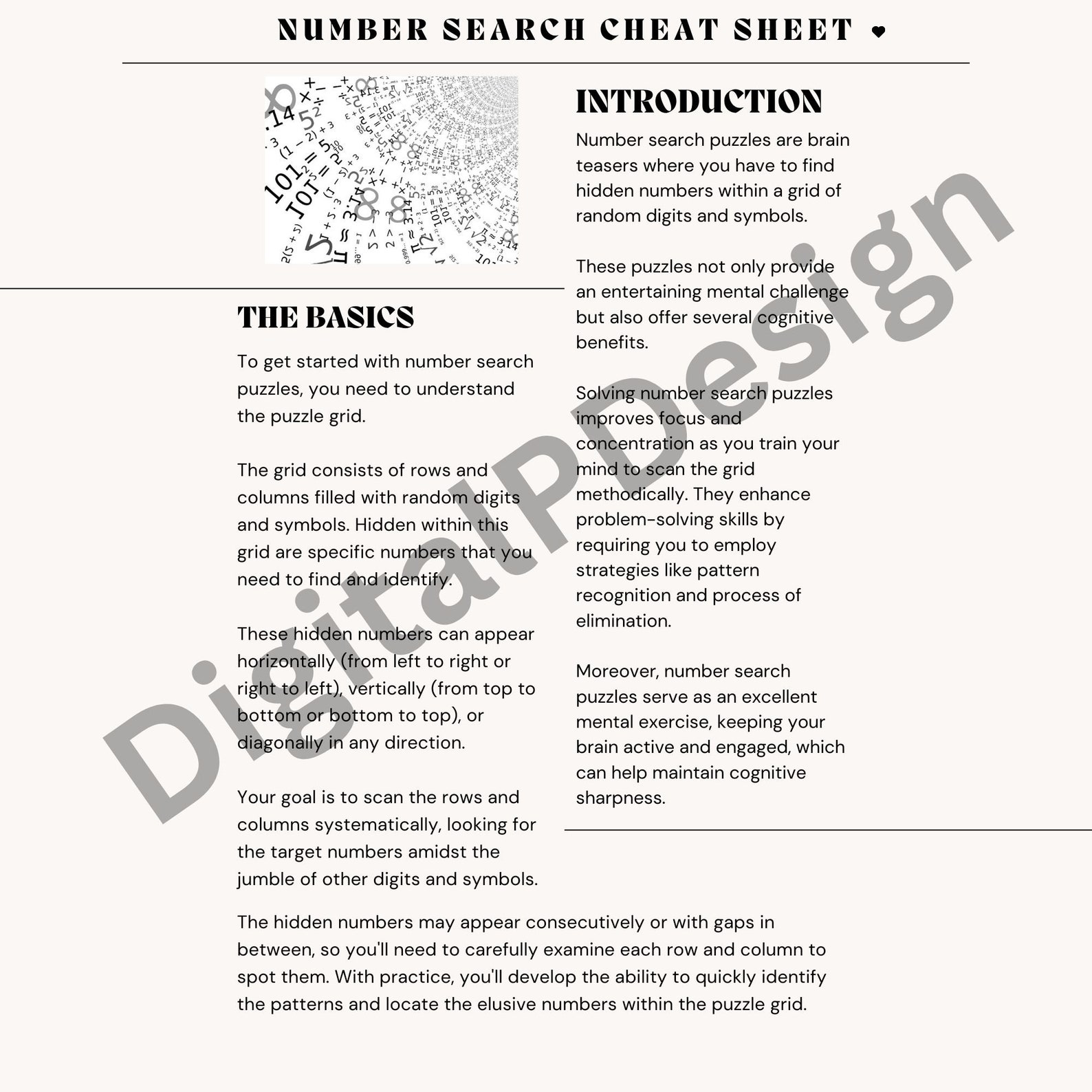 Number Search Cheat Sheet Printables | 200 Medium Number Search Puzzles ...