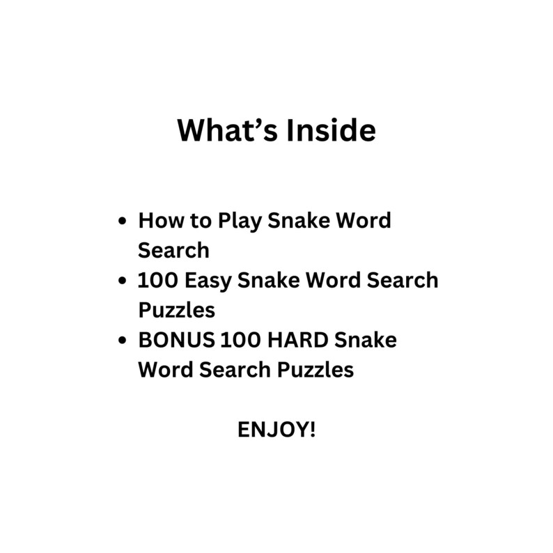 Word Snake Word Search Puzzles 100| Easy Word Search Puzzle|bonus 100 ...