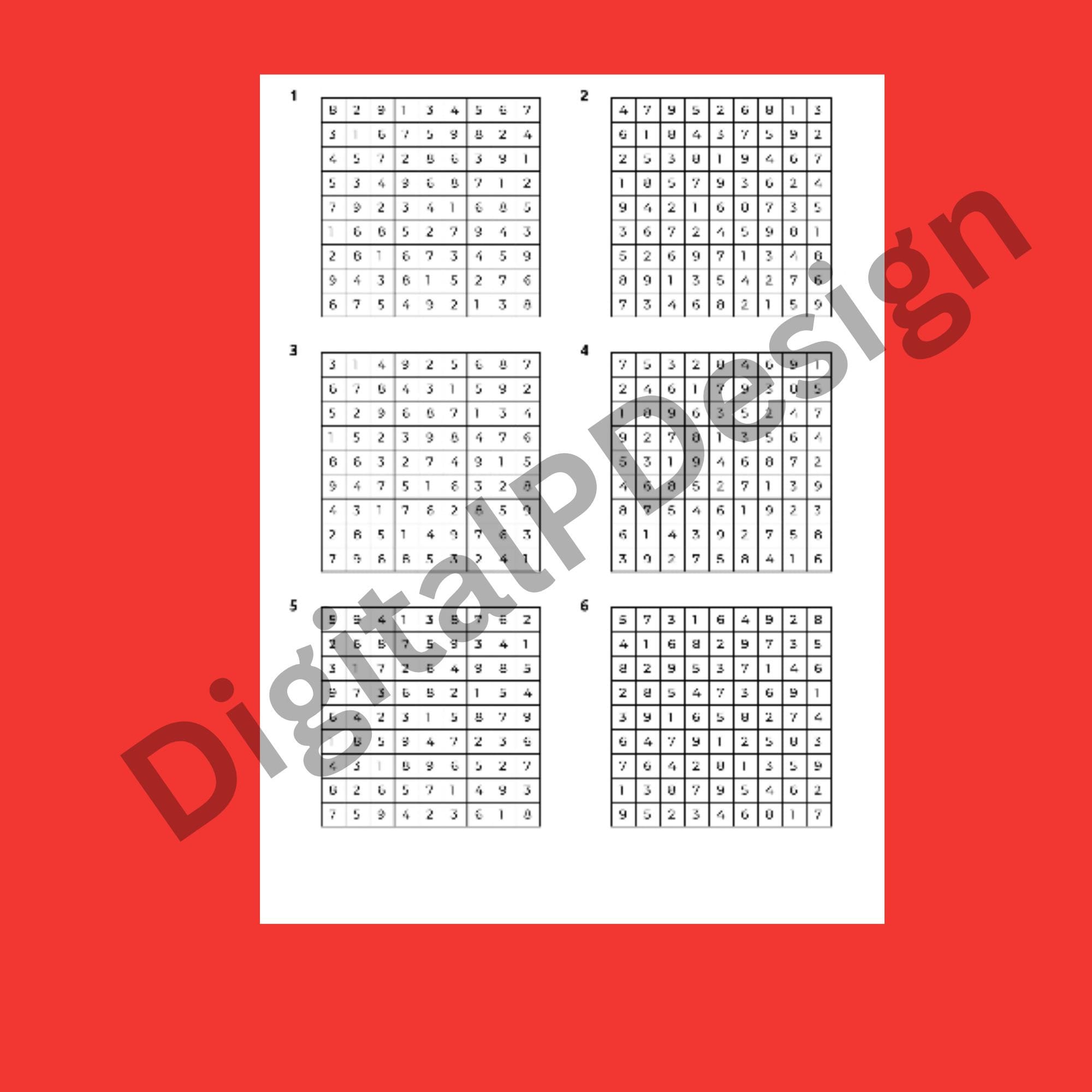 Very Easy Sudoku 9x9 Grid Printables Sudoku Puzzle Lovers 300 Digital ...