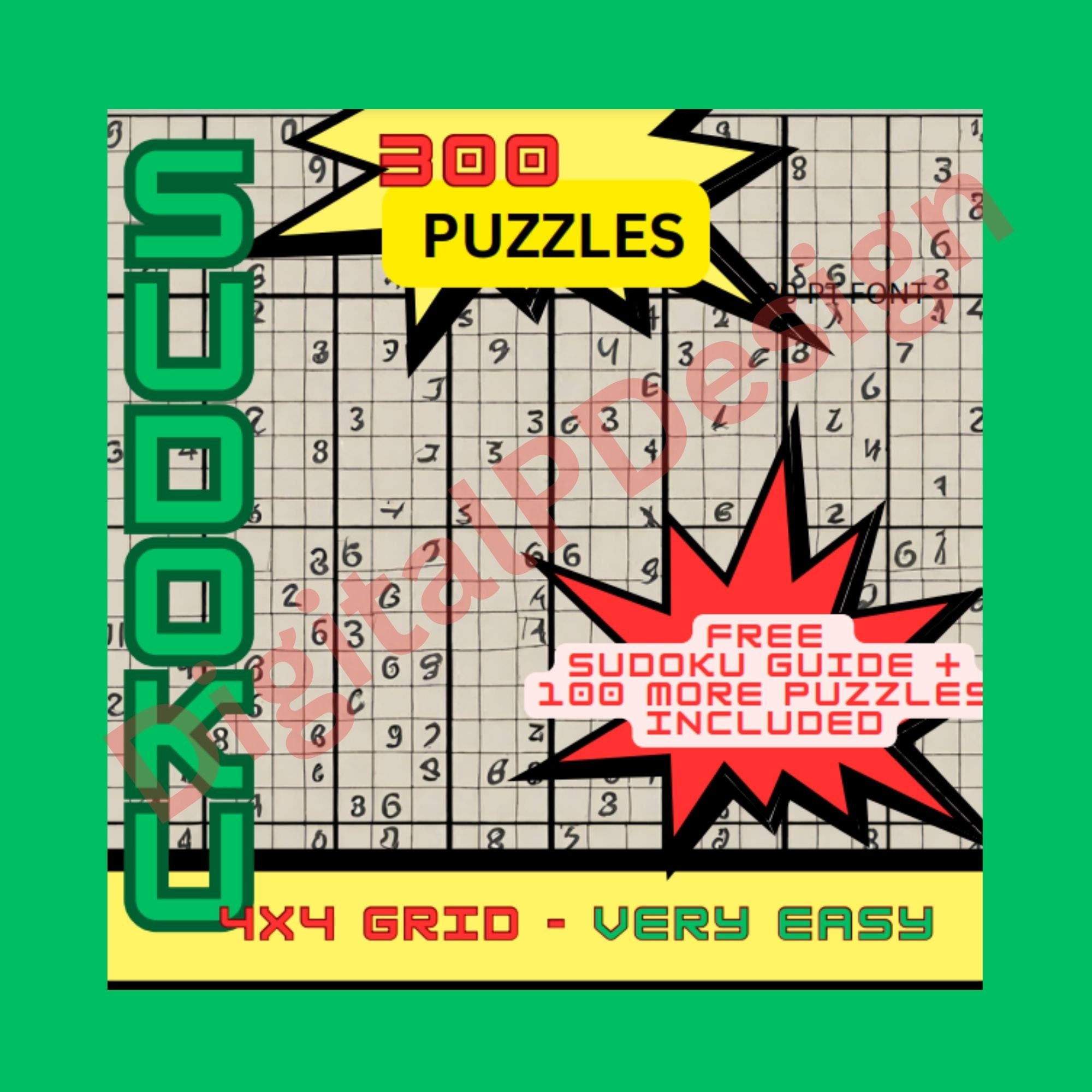 Very Easy Sudoku 4x4 Grid Printables for Sudoku Puzzle Lovers| 300 ...