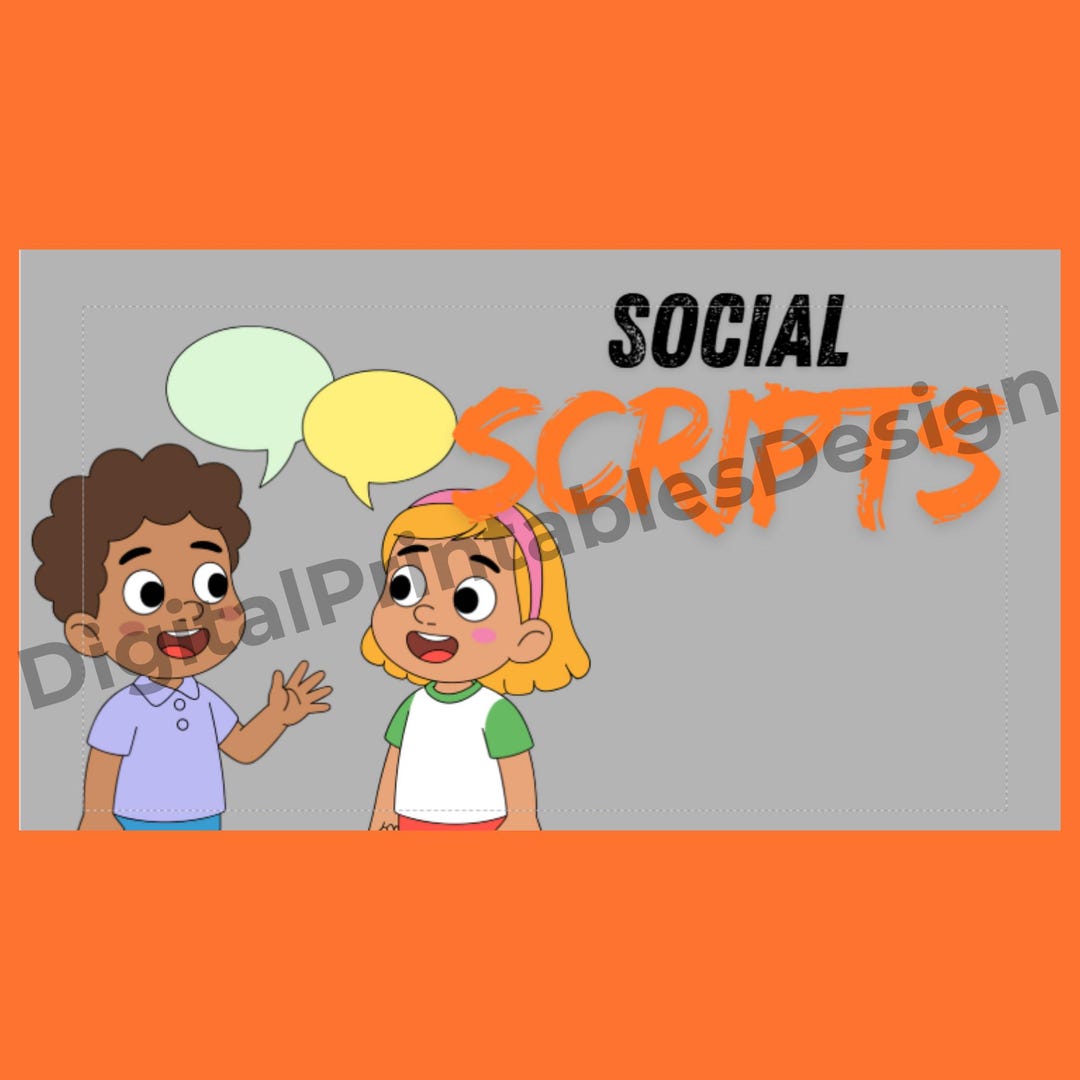 Autism Social Script Cards for Kids 6–12 | 32 Printable Social Stories ...