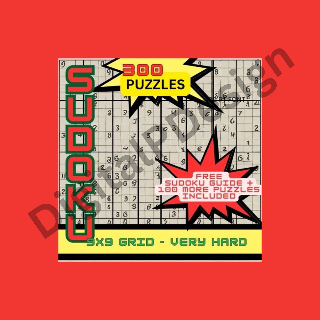 Very Hard Level Sudoku 9x9 Grid Printables | Sudoku Puzzle Lovers| 300 ...